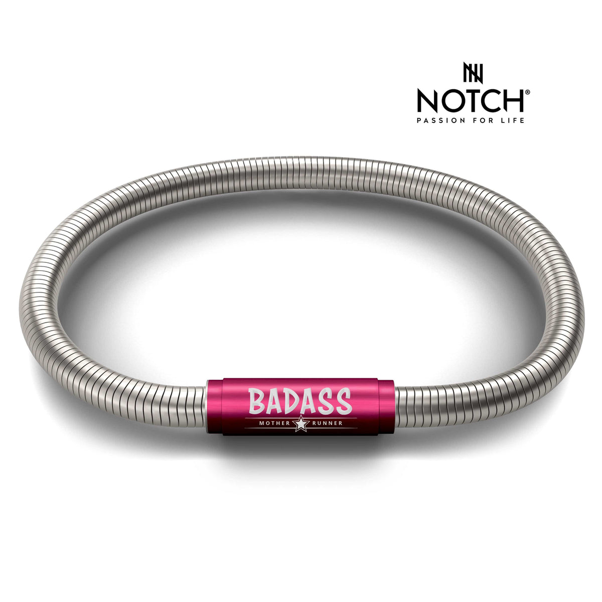 BADASS MOTHER RUNNER NOTCH Bracelet Signature with Hot Pink Clasp – NOTCH®
