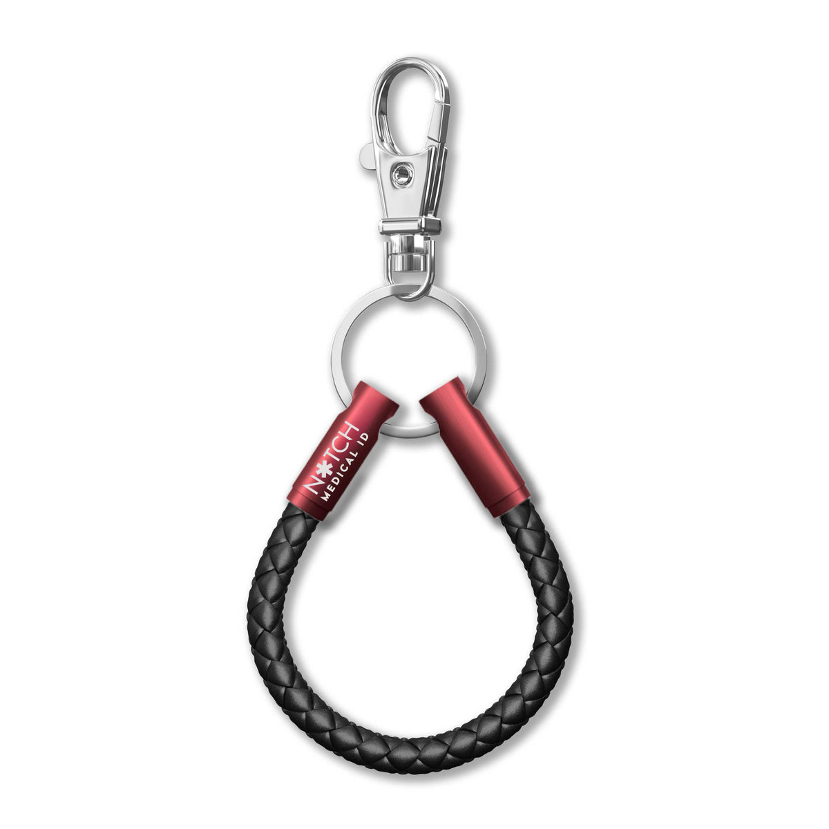 Medical ID Black Leather Cord NOTCH Loop with Red Ends – NOTCH®